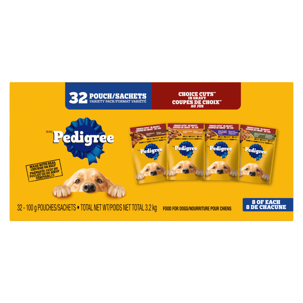 PEDIGREE® Choice Cuts in Gravy Filet Mignon, Beef Noodles & Vegetables ...